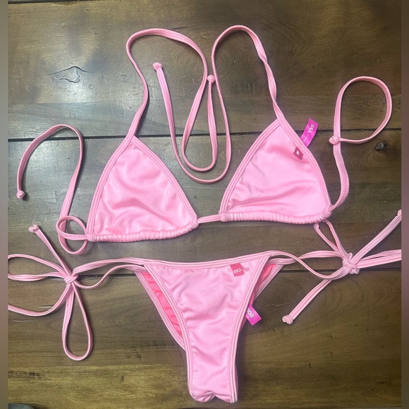 Chynna Dolls | Swim | Chyna Dolls Light Pink Triangle Bikini Set Small ...